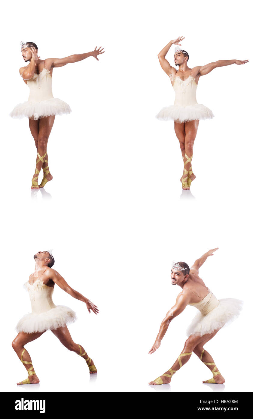 Man in ballet tutu isolated on white Stock Photo - Alamy