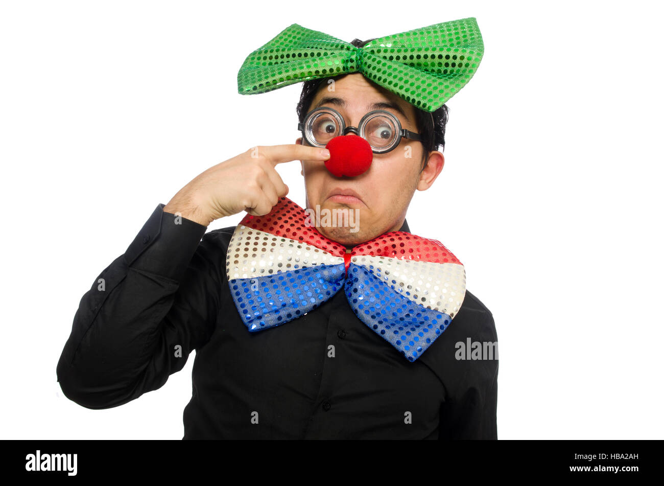 Clown isolated on the white background Stock Photo - Alamy