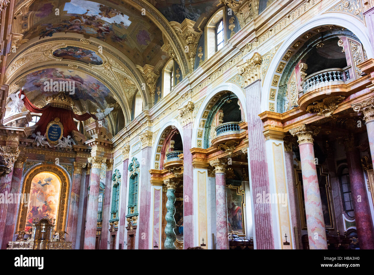 Inside the Jesuit Church in Vienna, also known as the University Church ...