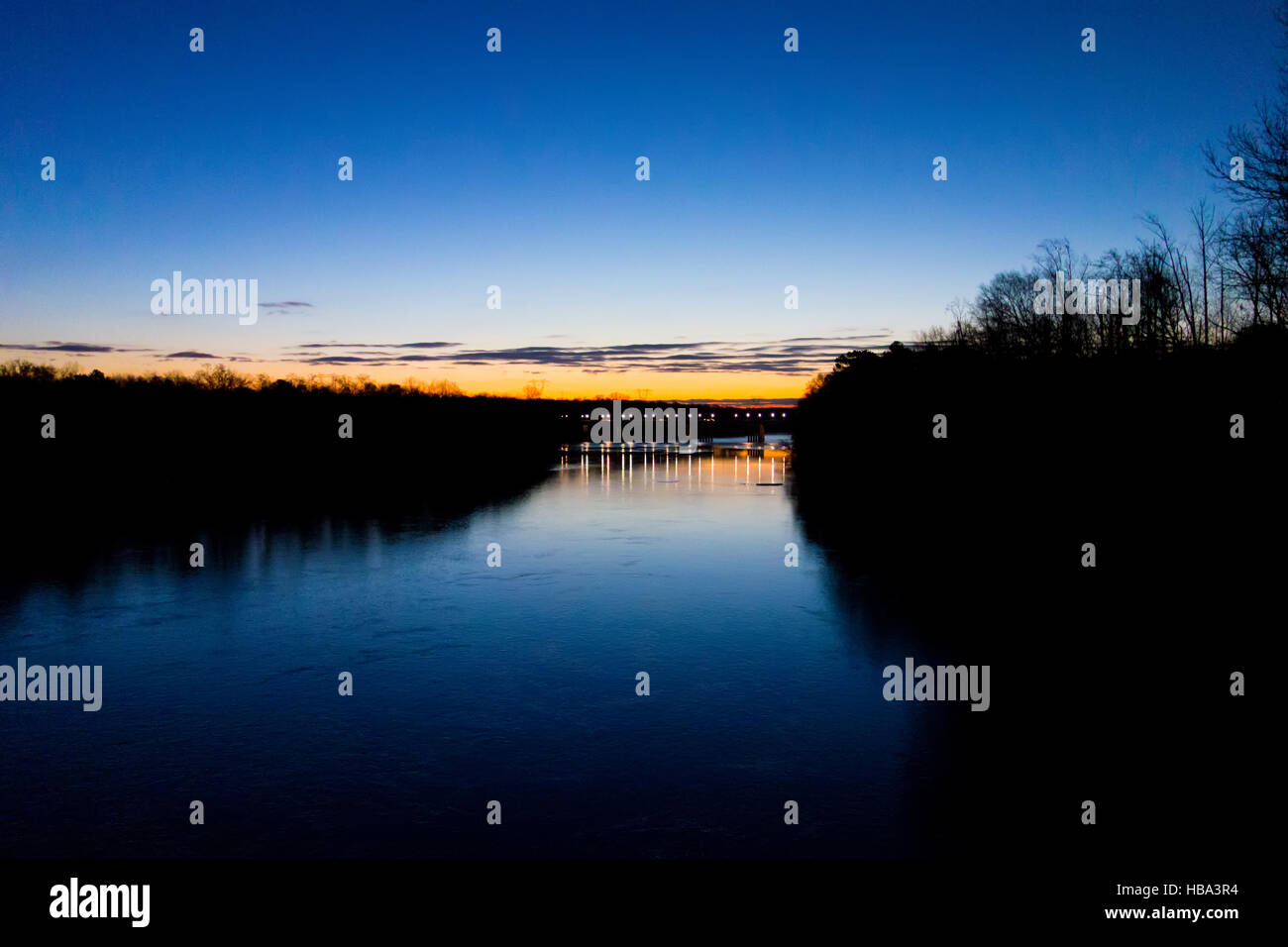 early sunrise over river Stock Photo - Alamy