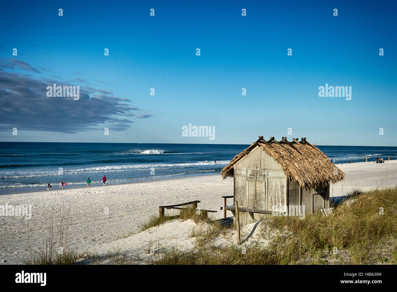 Beach Tiki Hut Bar on the Ocean Stock Photo - Alamy