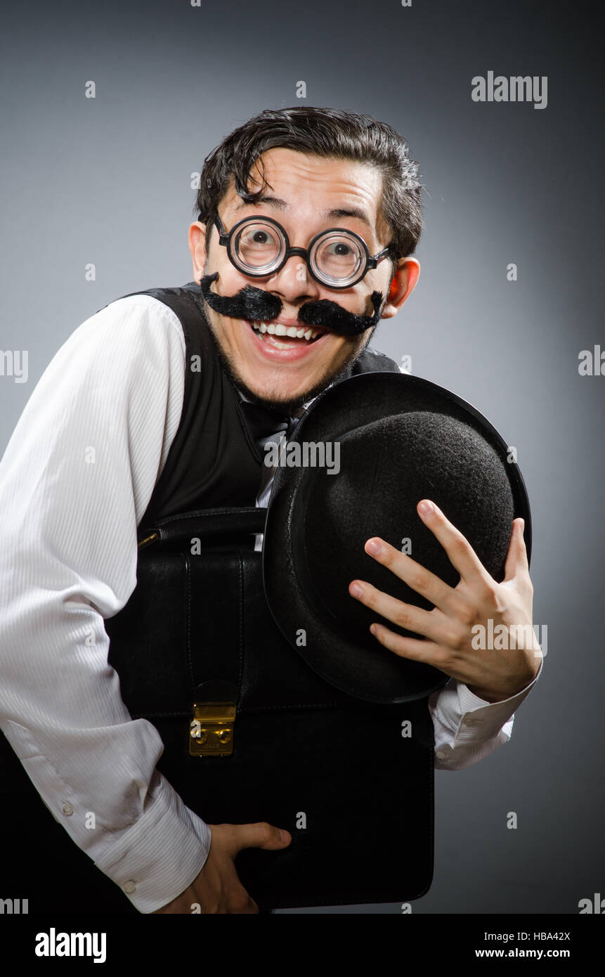 Funny man in vintage concept Stock Photo - Alamy