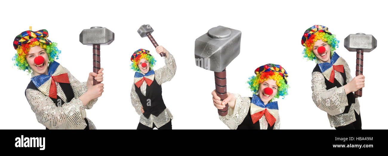 Clown in various poses isolated on white Stock Photo - Alamy