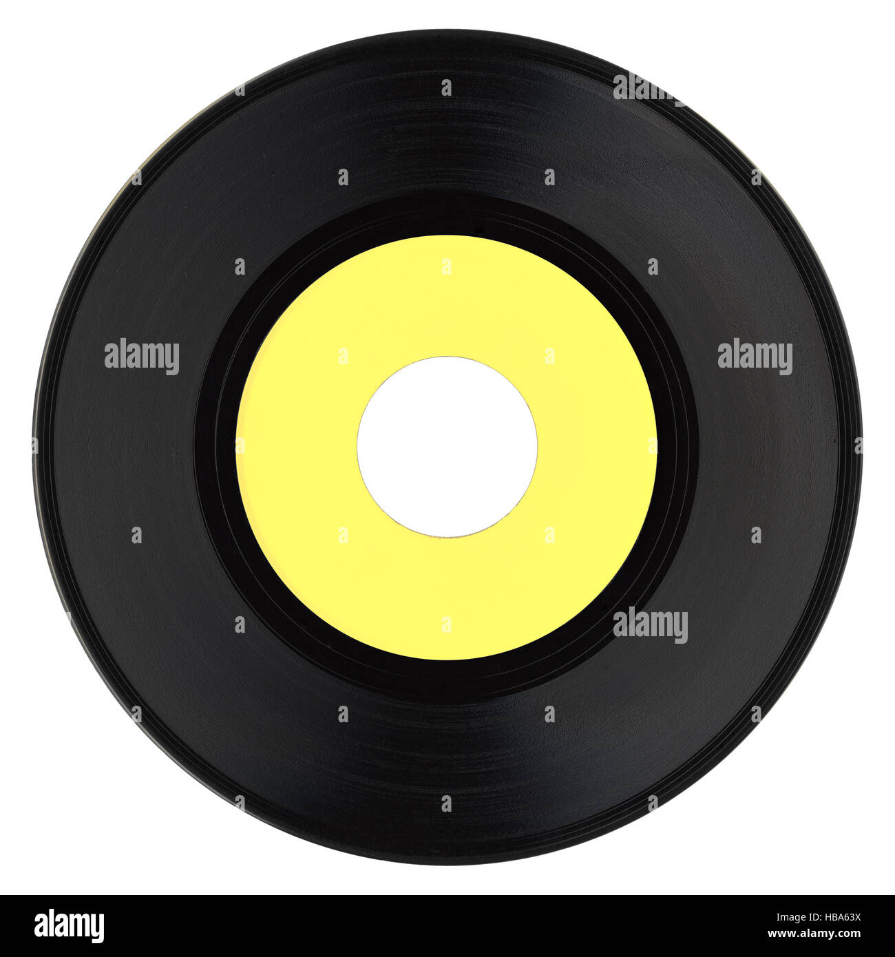 Vinyl record with yellow label Stock Photo - Alamy