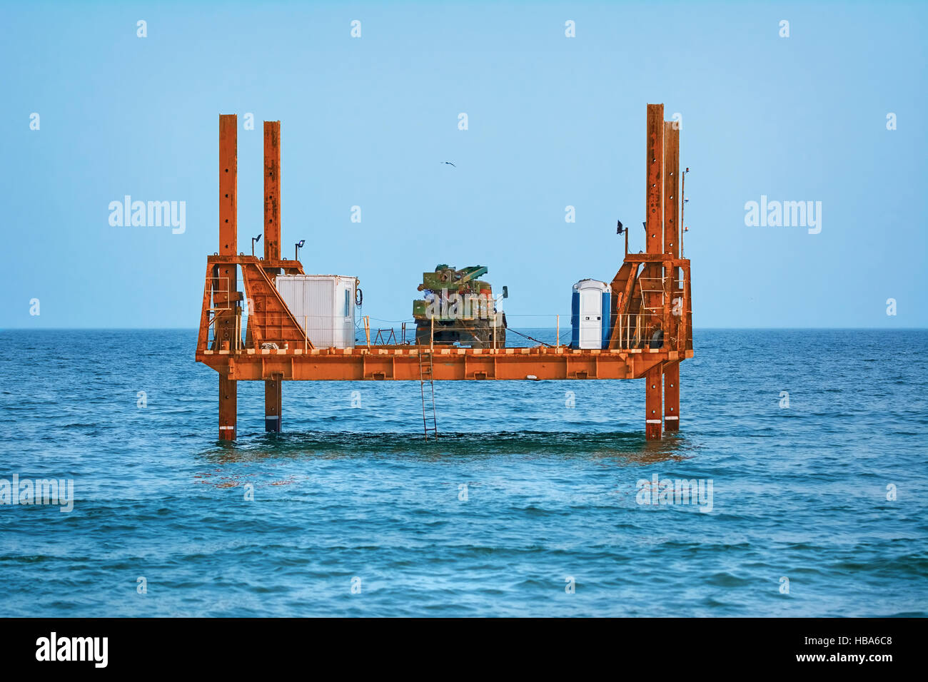 Platform in the Sea Stock Photo - Alamy