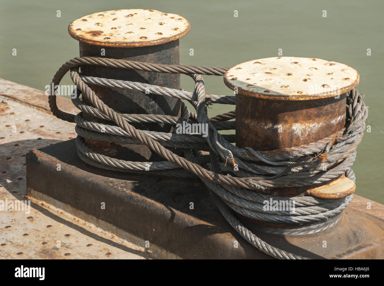 Mooring on ferry deck Stock Photo - Alamy