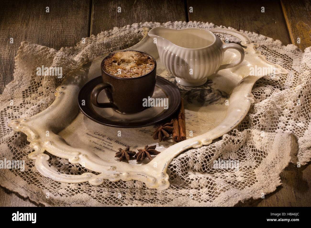 Coffee on a plate hi-res stock photography and images - Alamy