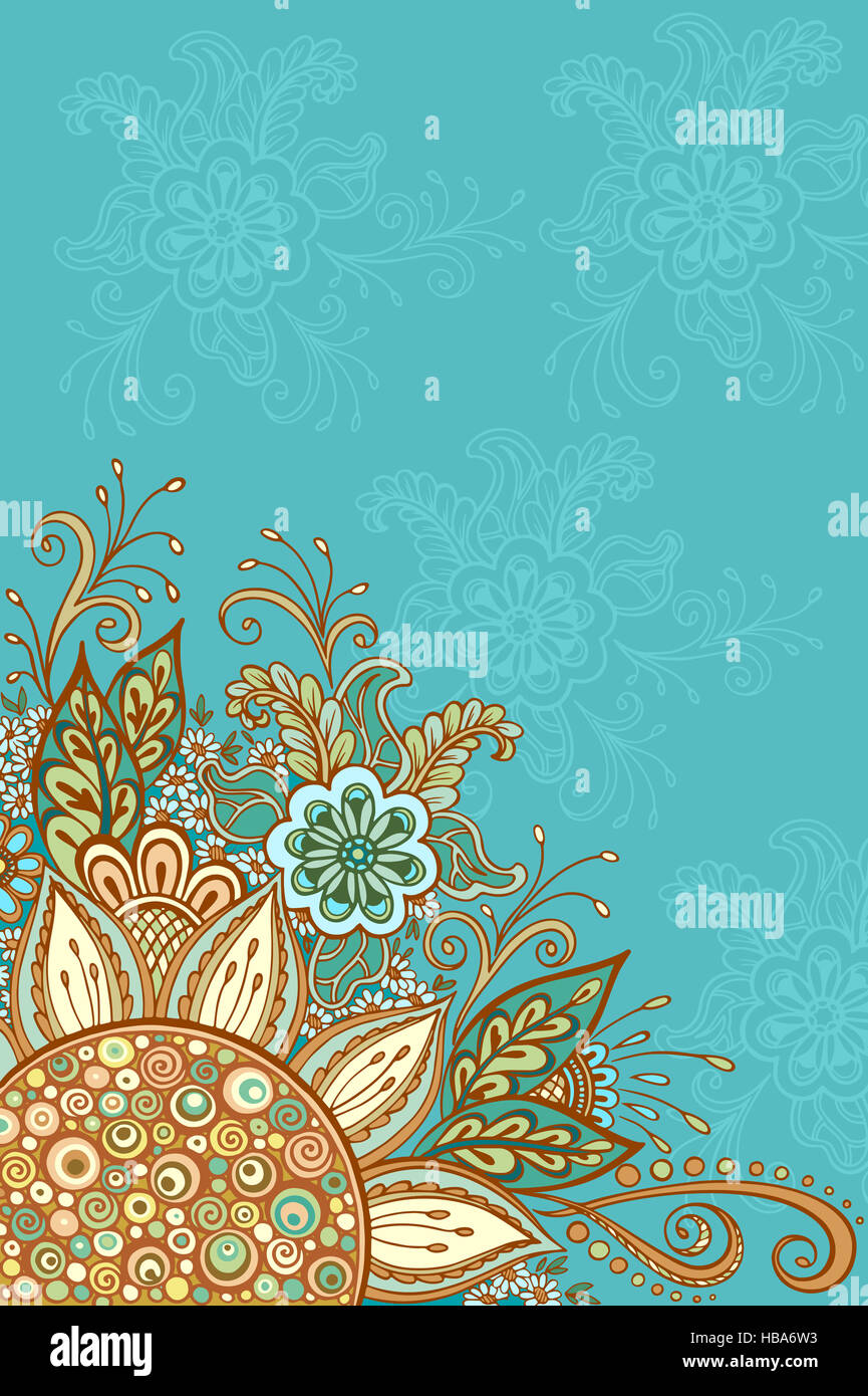 Colorful and Contour Floral Pattern Stock Photo - Alamy