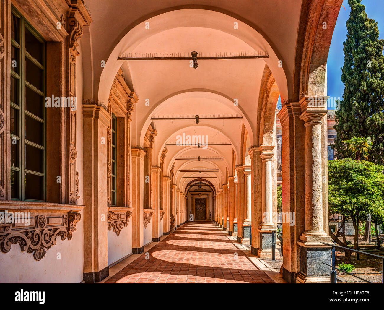 Image of the cloister arches inside a monastery Stock Photo - Alamy