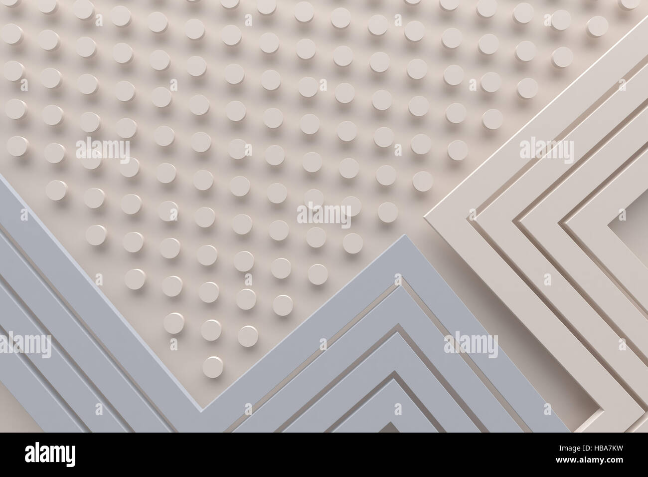 vintage retro cream color pattern background line and dot 3d rendering ...