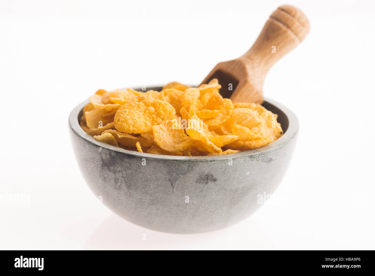 Corn flakes on white background Stock Photo - Alamy