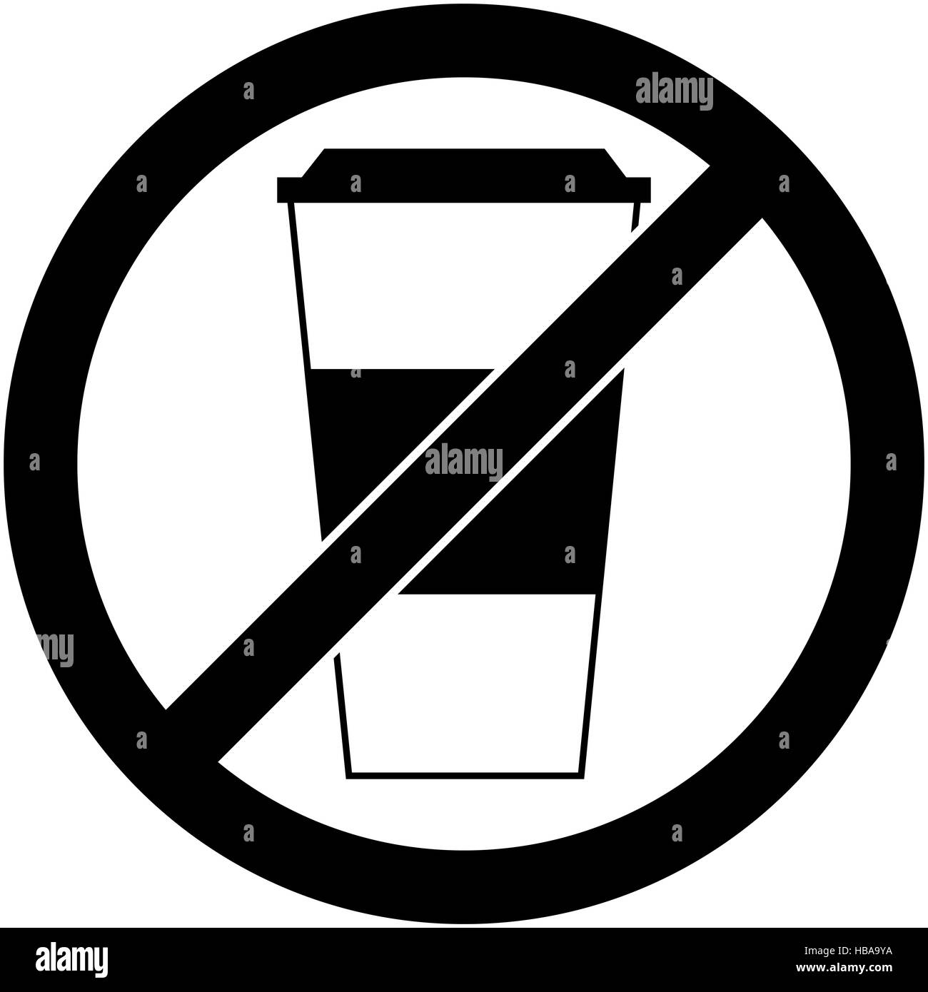 No drink sign. Illustration. Flat design Stock Photo - Alamy