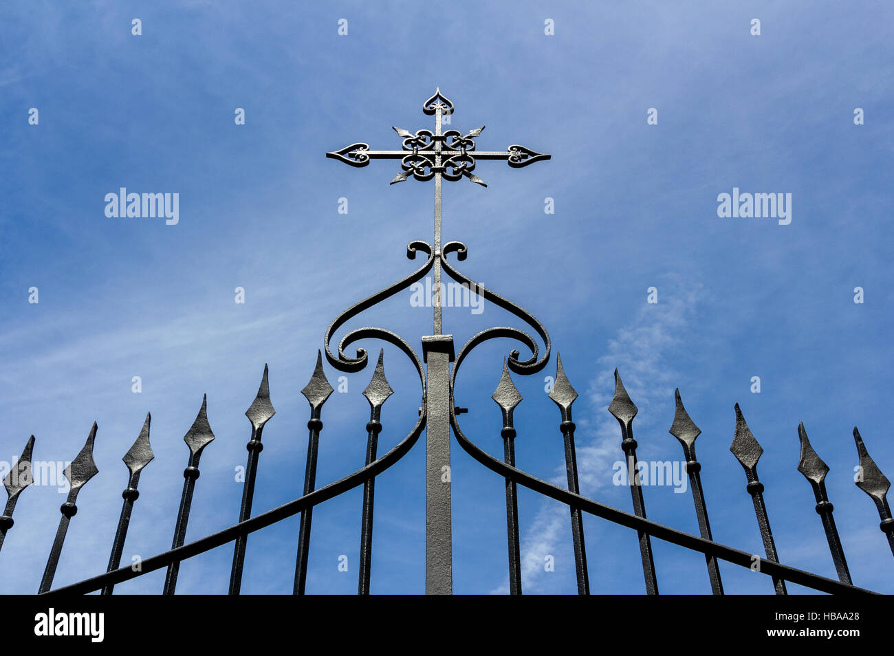 Gate with cross Stock Photo - Alamy