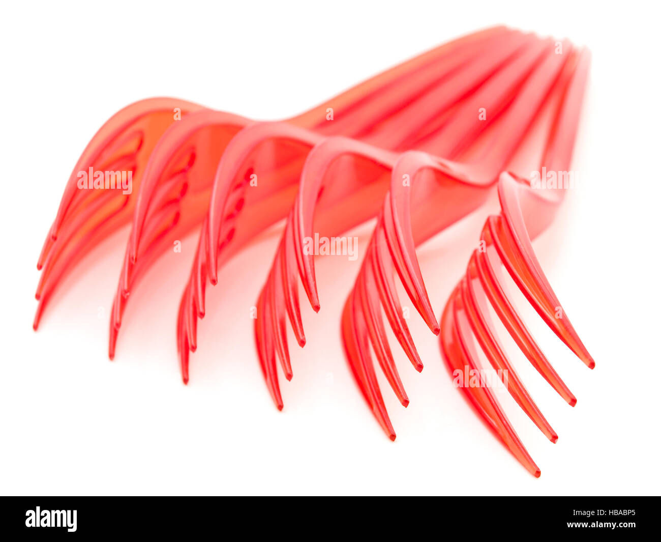 Red Plastic Forks Stock Photo - Alamy