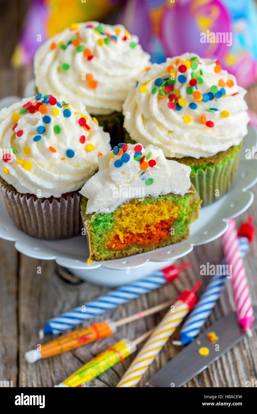 Pink cupcake with candles hi-res stock photography and images - Alamy