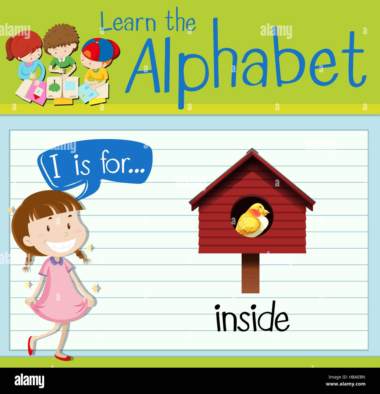 Flashcard letter I is inside illustration Stock Vector Image & Art - Alamy