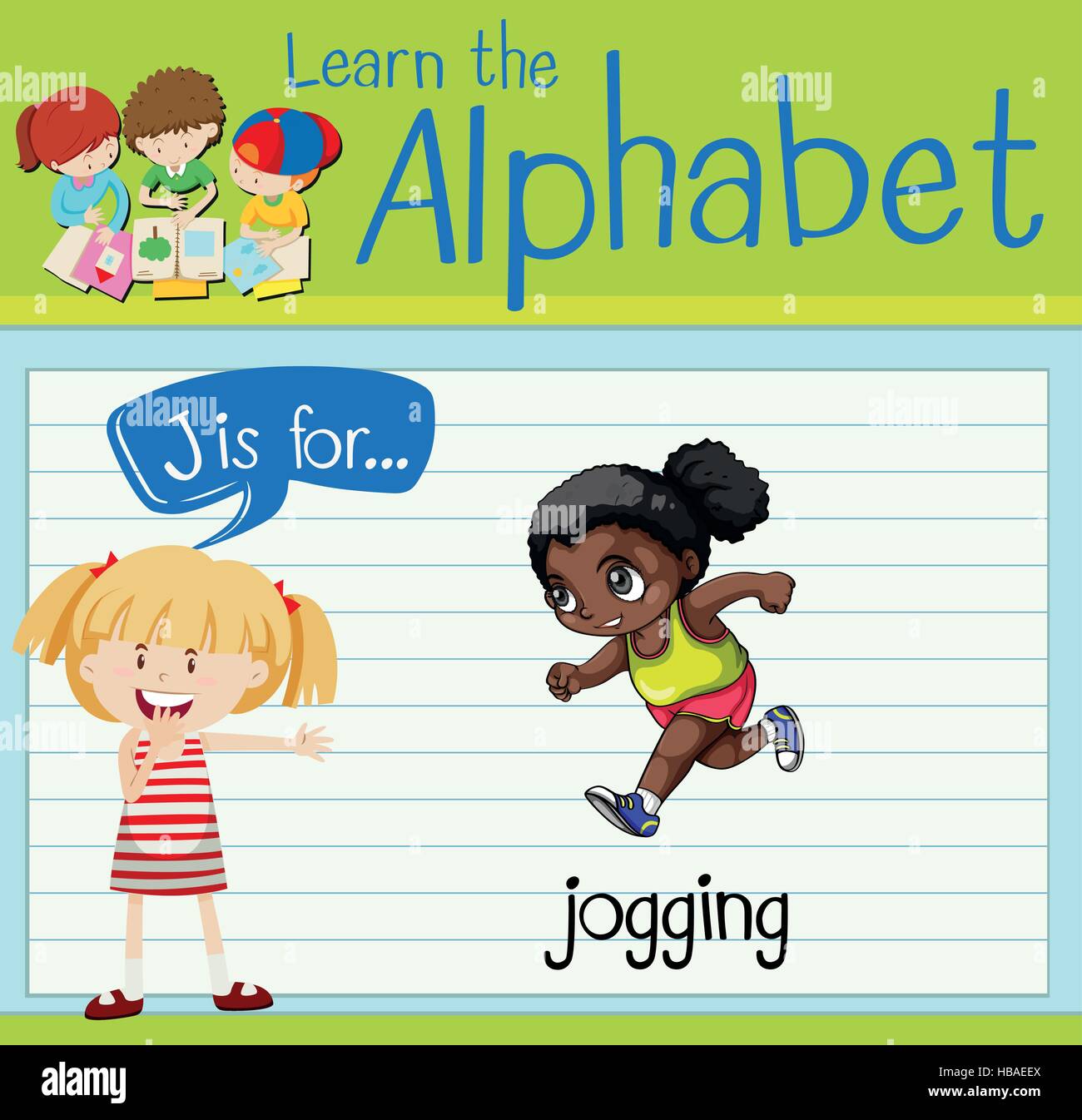 Flashcard letter J is for jogging illustration Stock Vector Image & Art ...