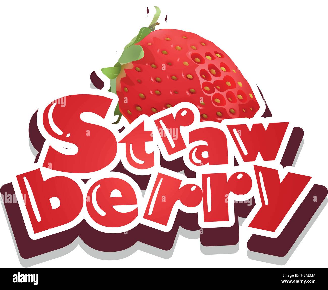 Font design with word strawberry illustration Stock Vector Image & Art ...