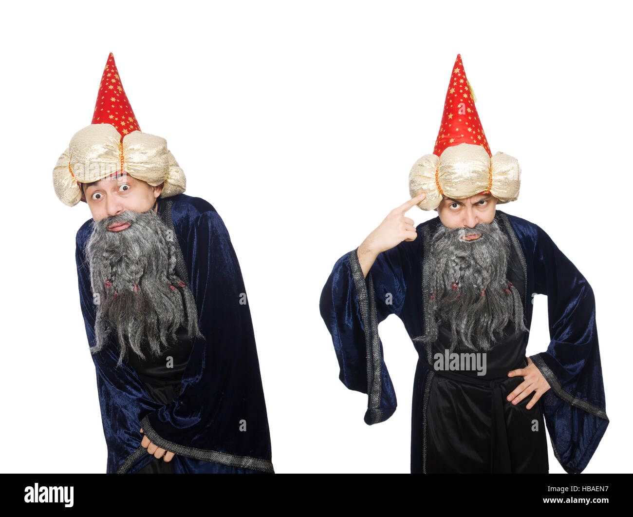 Funny wise wizard isolated on the white Stock Photo - Alamy