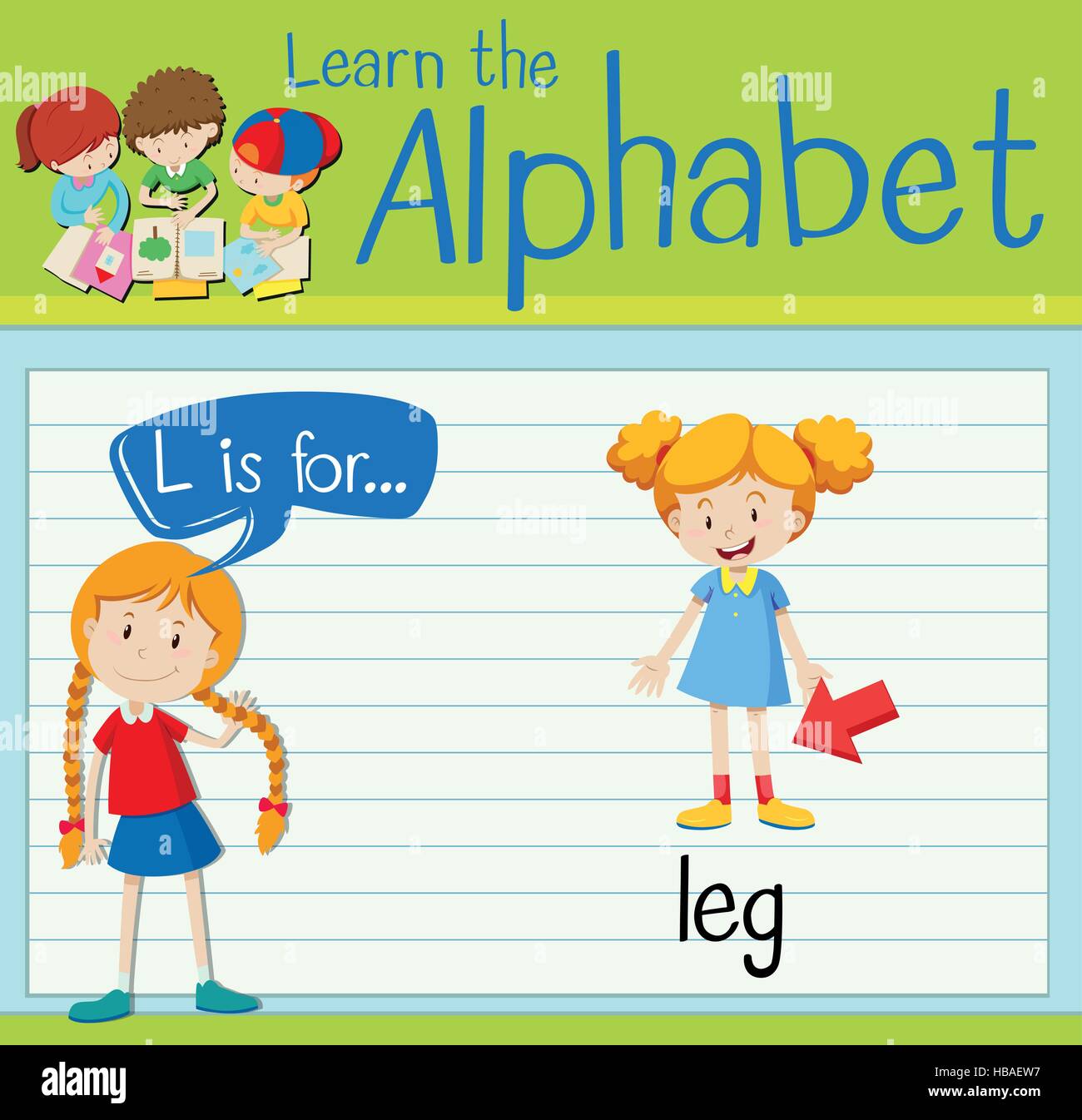 Flashcard letter L is for leg illustration Stock Vector Image & Art - Alamy
