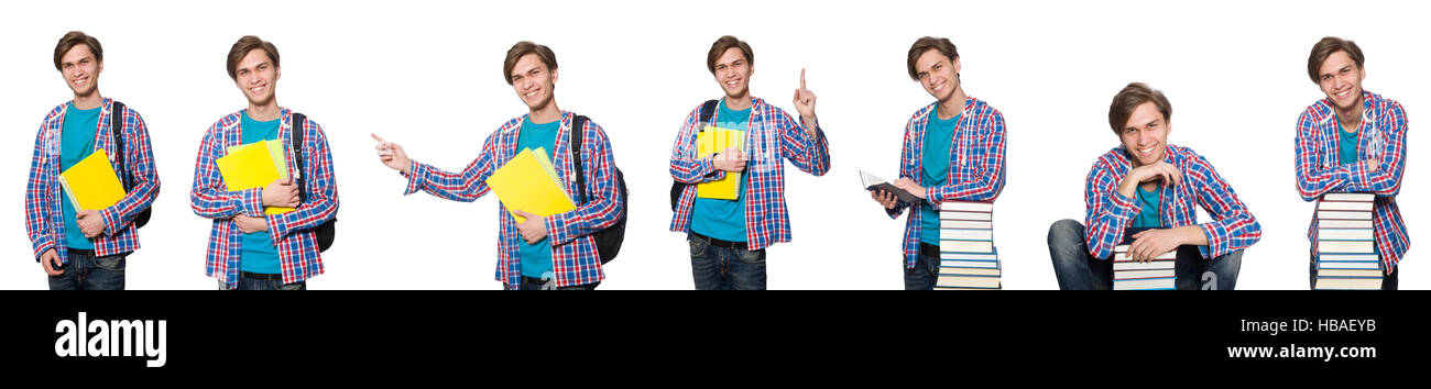 Composite photo of student with books Stock Photo - Alamy