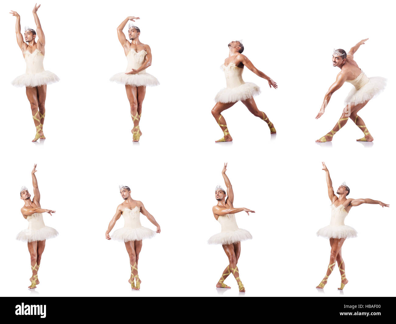 Man in ballet tutu isolated on white Stock Photo - Alamy