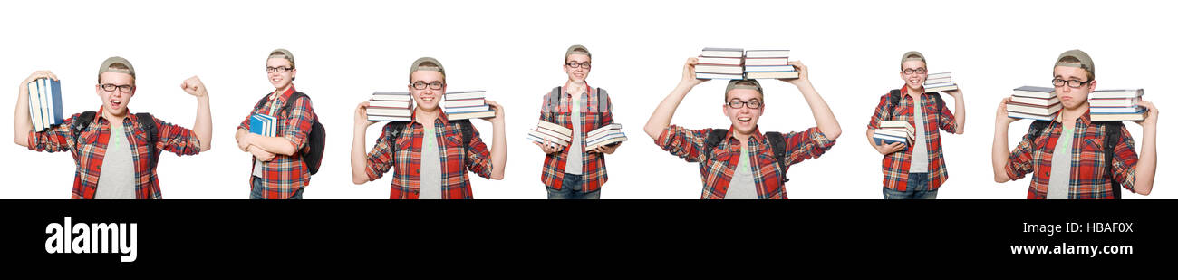 Composite photo of student with books Stock Photo - Alamy