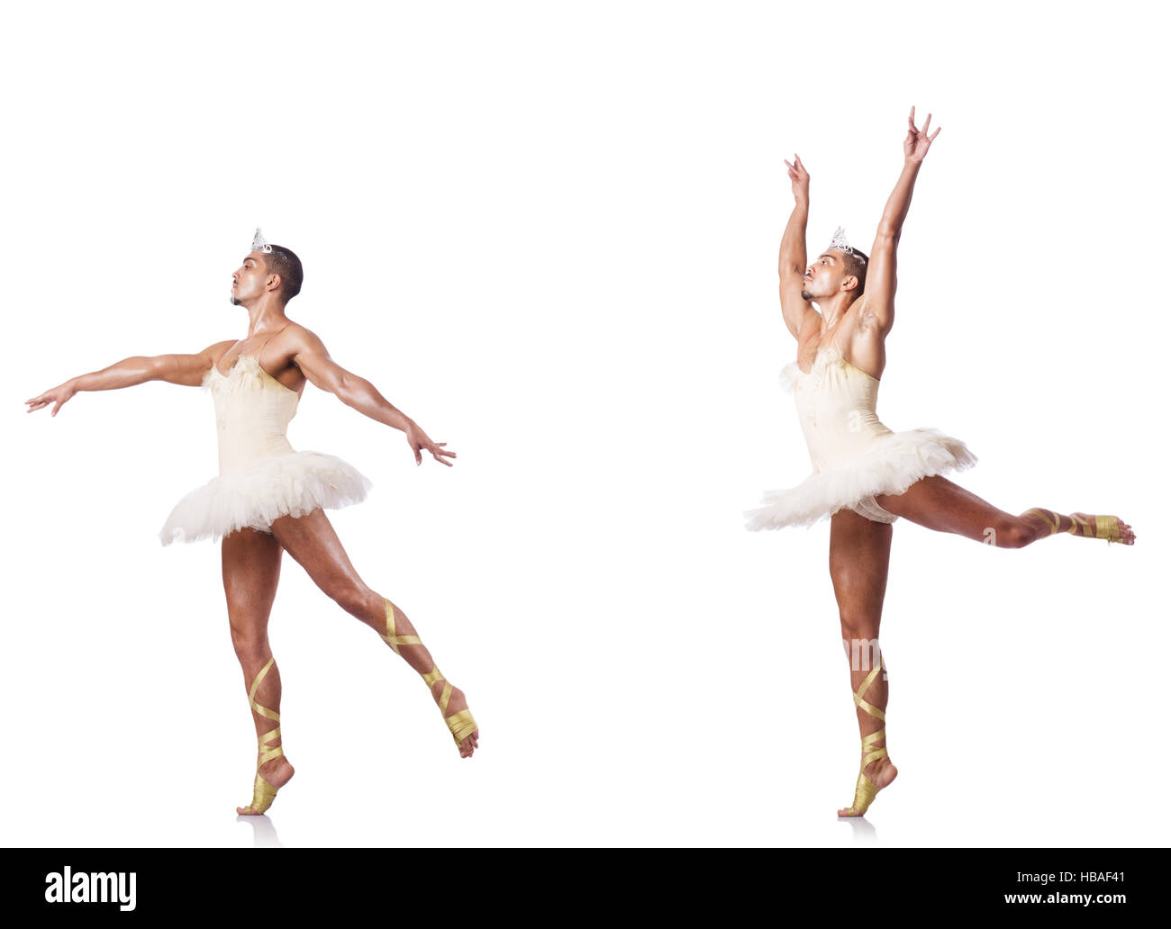 Man in ballet tutu isolated on white Stock Photo - Alamy