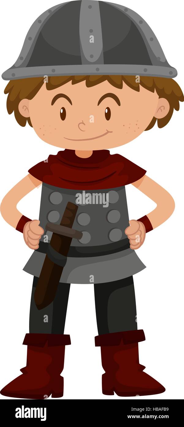 Little boy in soldier costume illustration Stock Vector Image & Art - Alamy