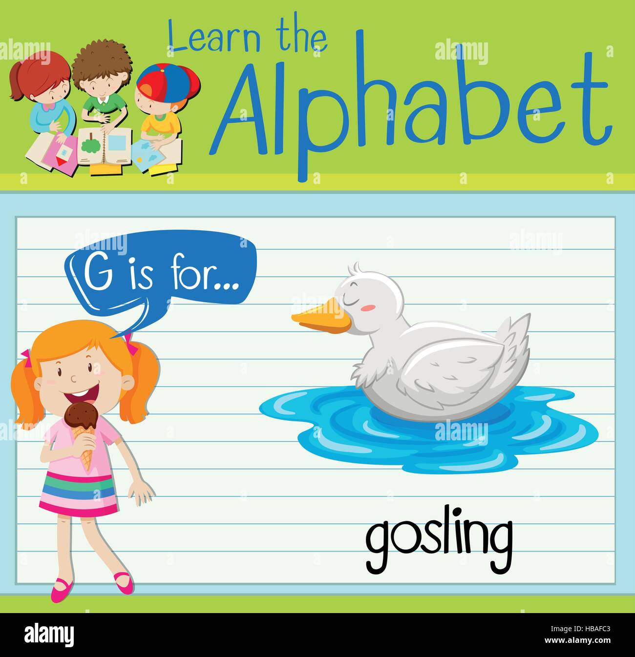 Flashcard letter G is for gosling illustration Stock Vector Image & Art ...