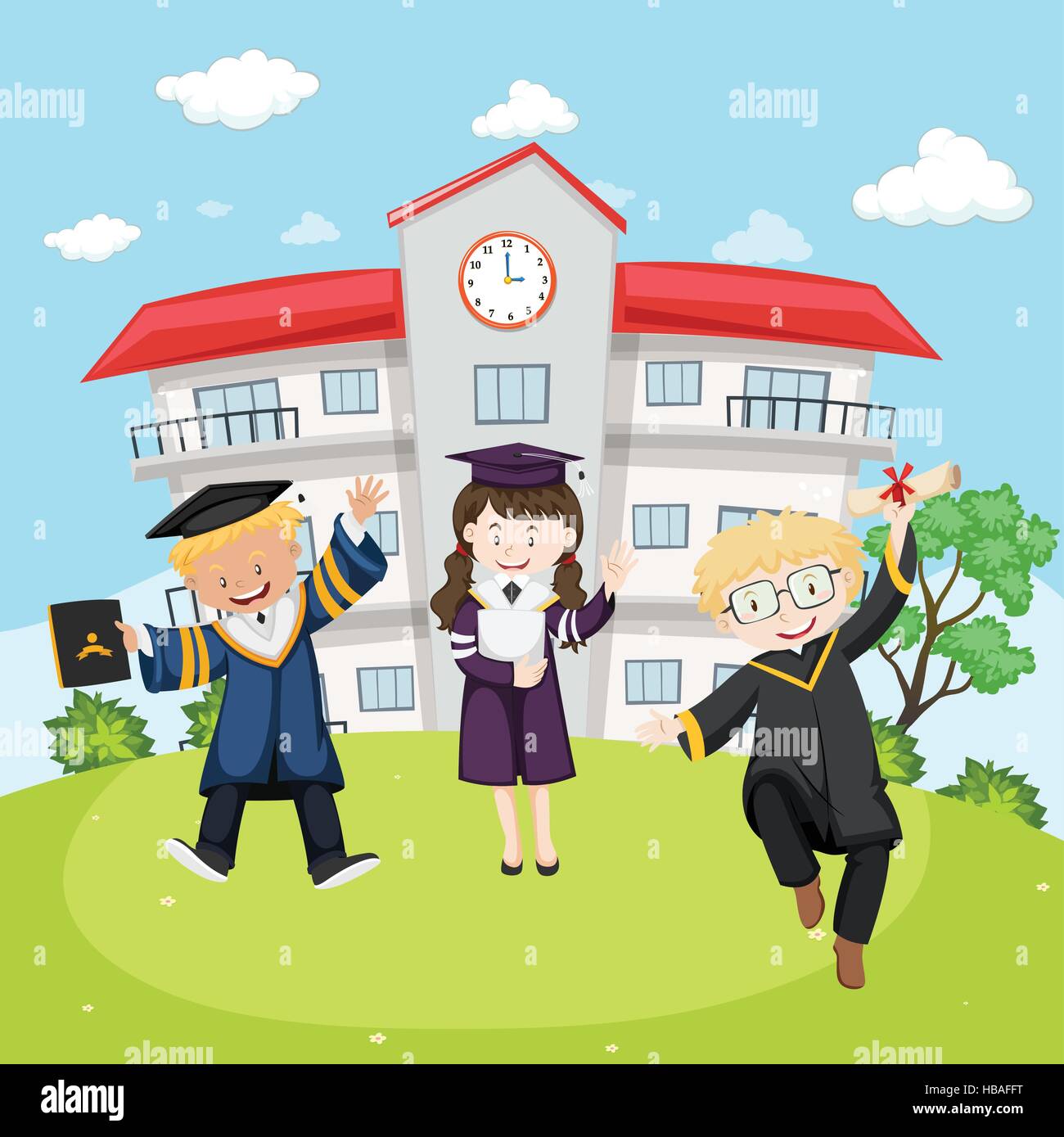 Graduation kids Stock Vector Images - Alamy