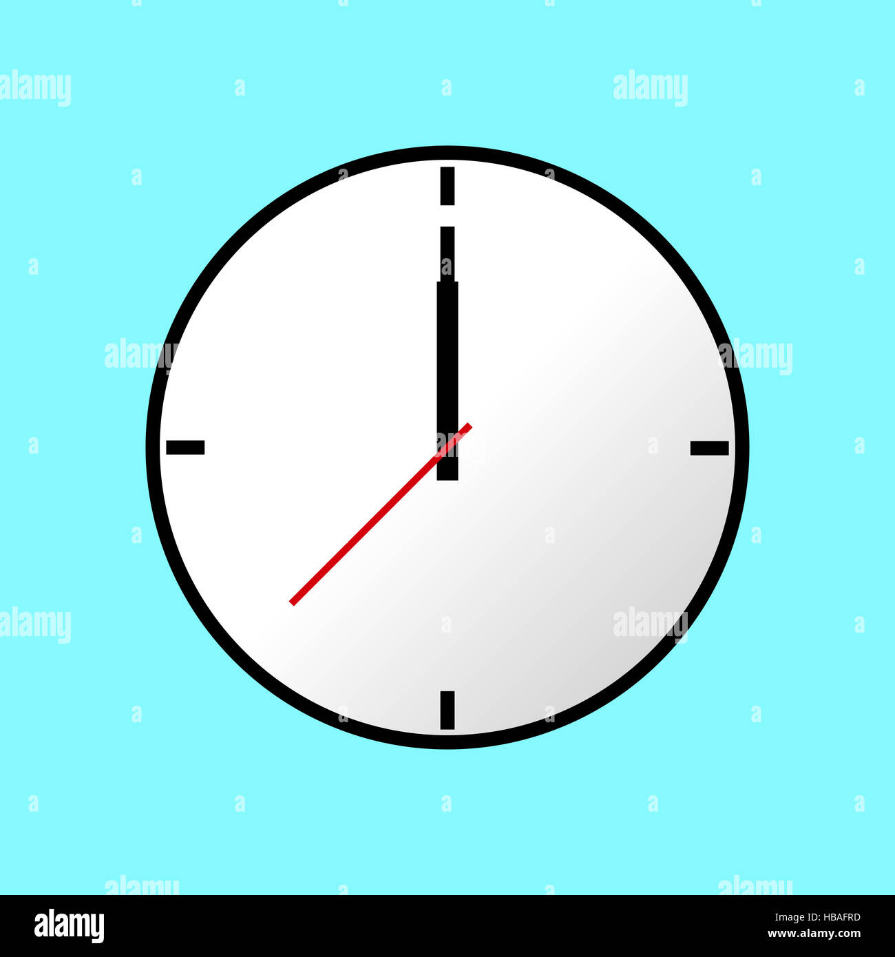 Clock icon, illustration, flat design Stock Photo - Alamy