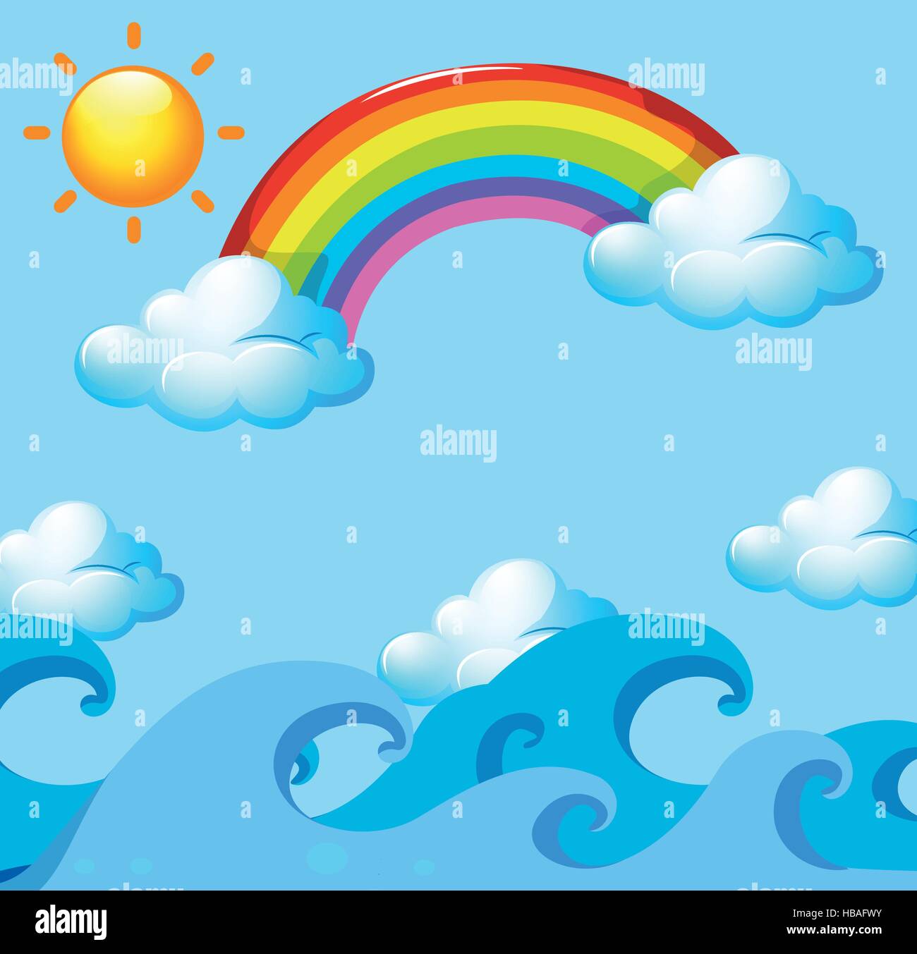 Rainbow over sea Stock Vector Images - Alamy