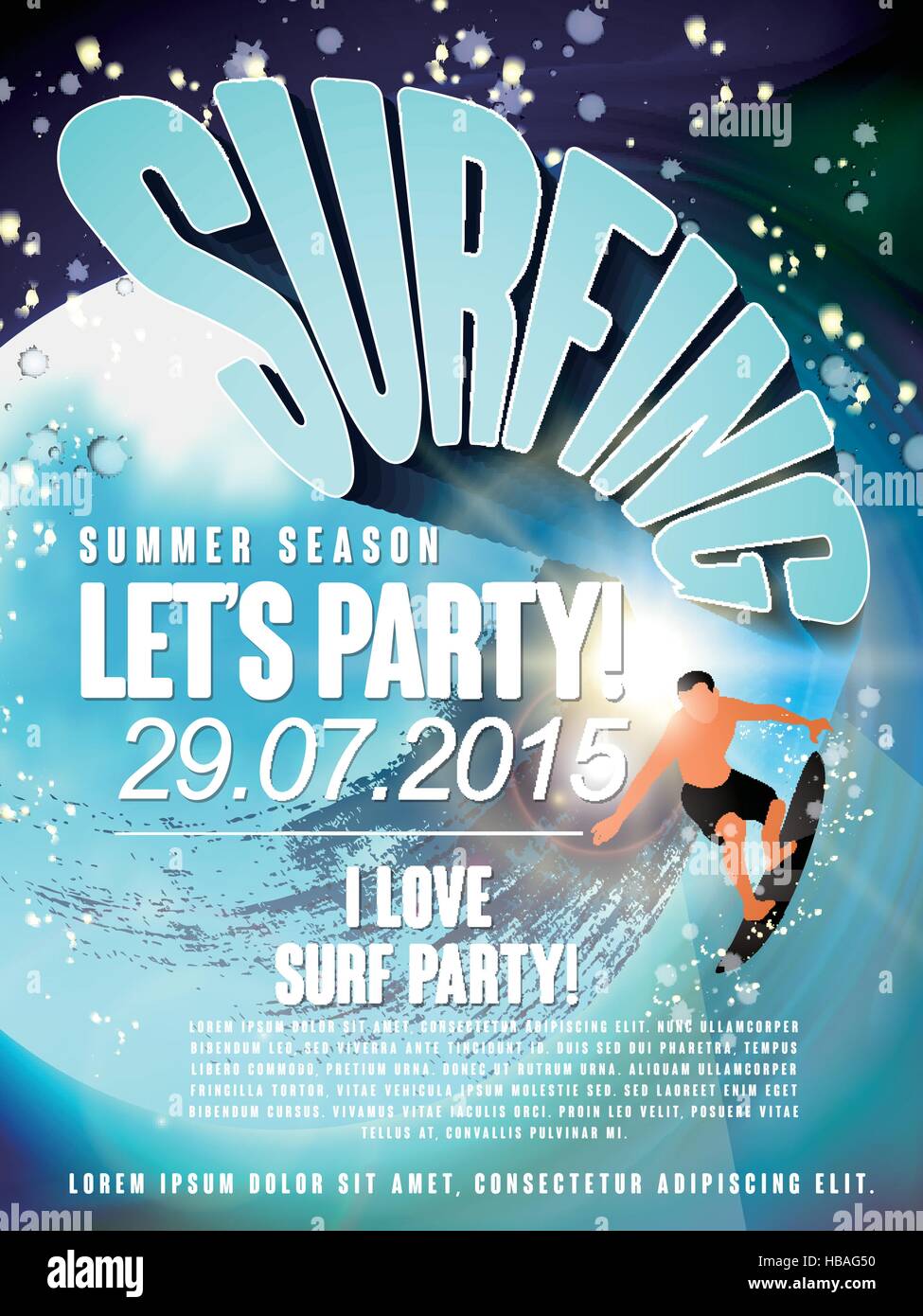 Vintage surfing poster Stock Vector Images - Alamy