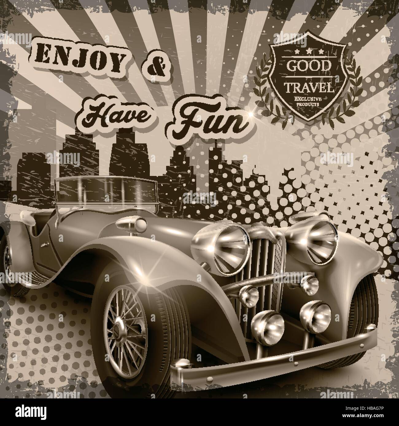 Vintage Car Poster