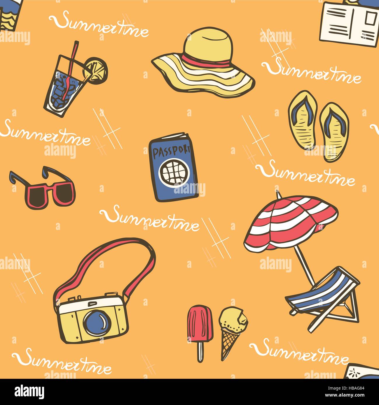 Summer essentials beach Stock Vector Images - Alamy