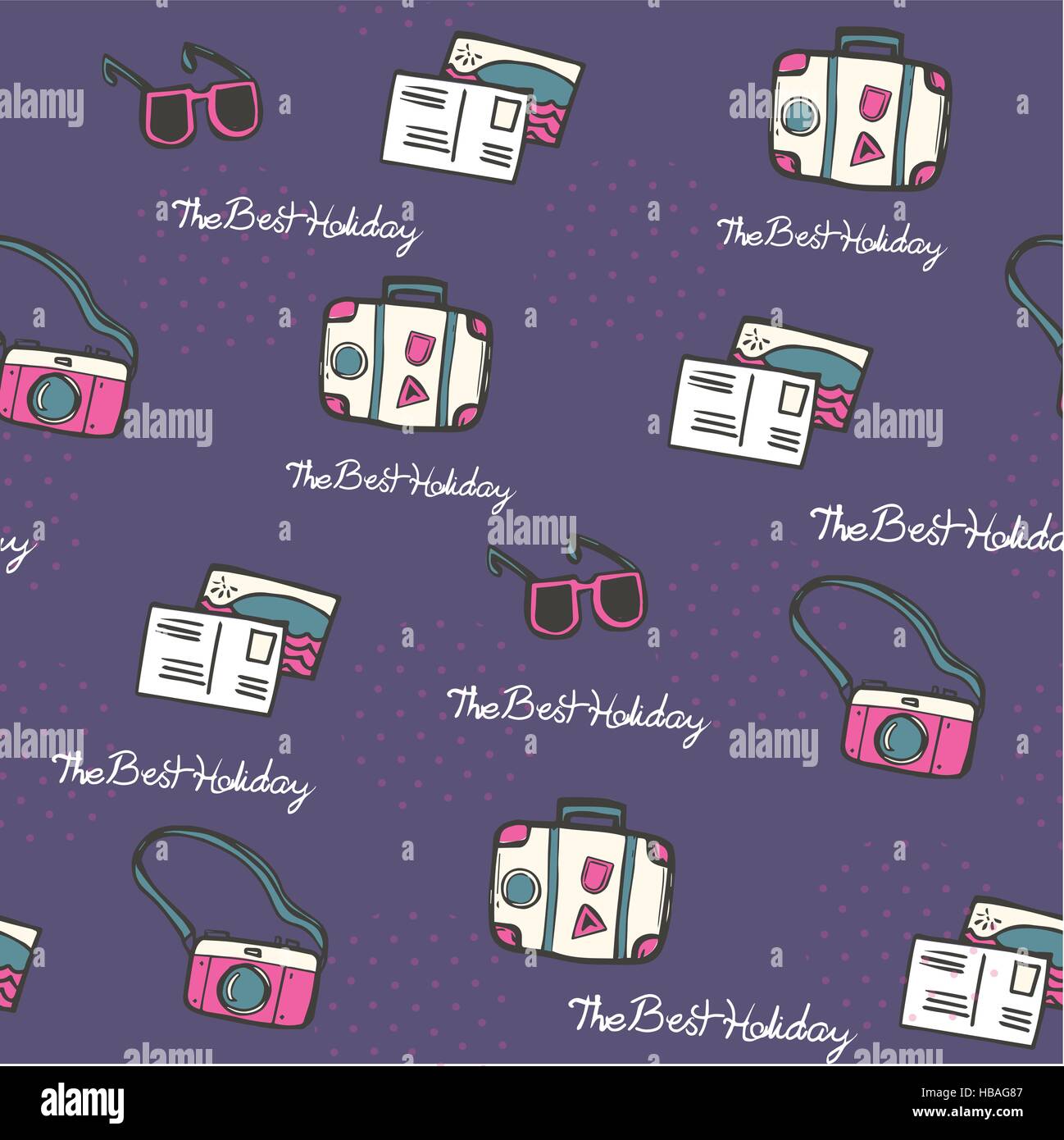 lovely holiday hand drawn travel essentials such as luggage and ...