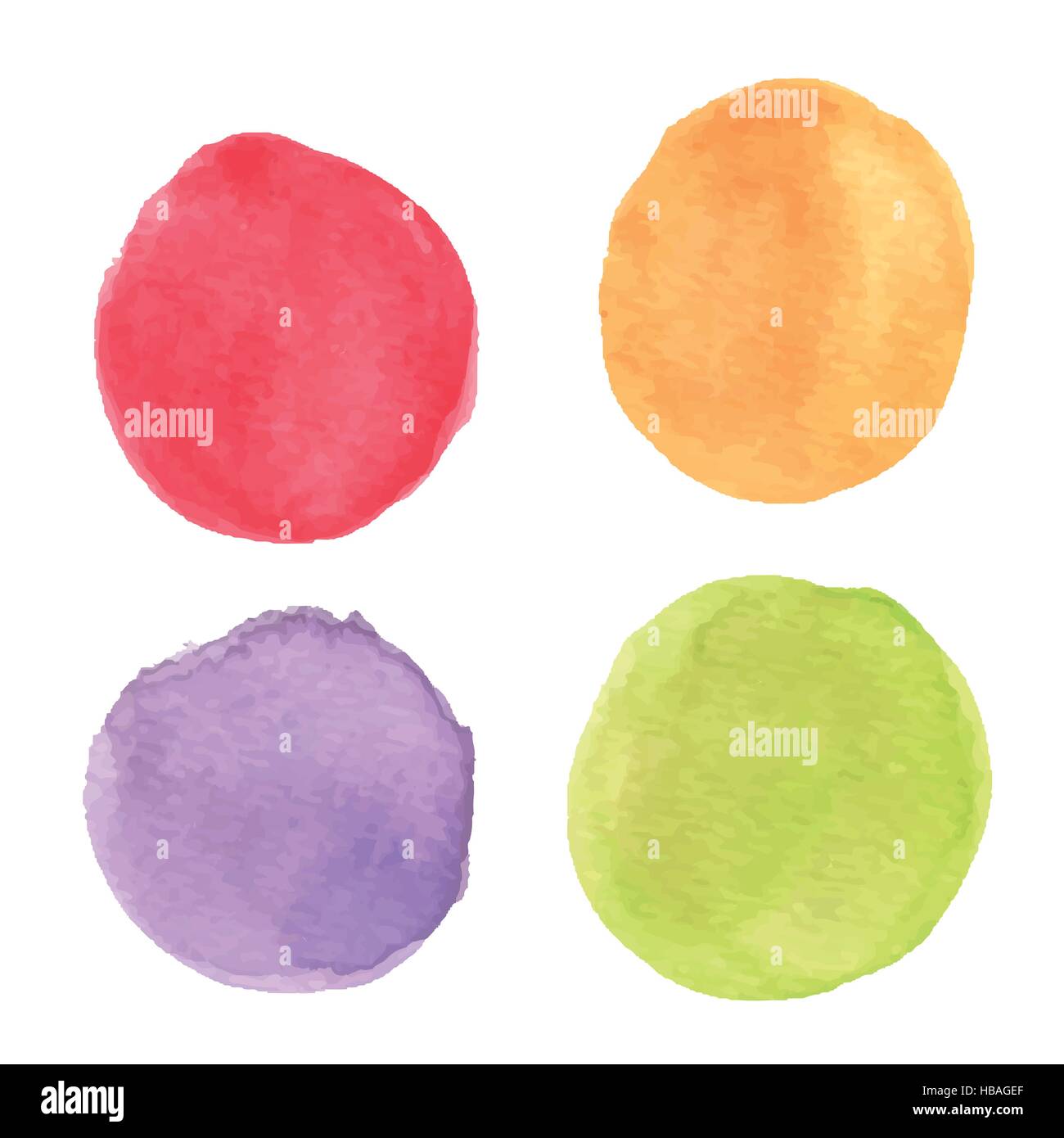 set of round watercolor stains in different colors Stock Vector Image ...