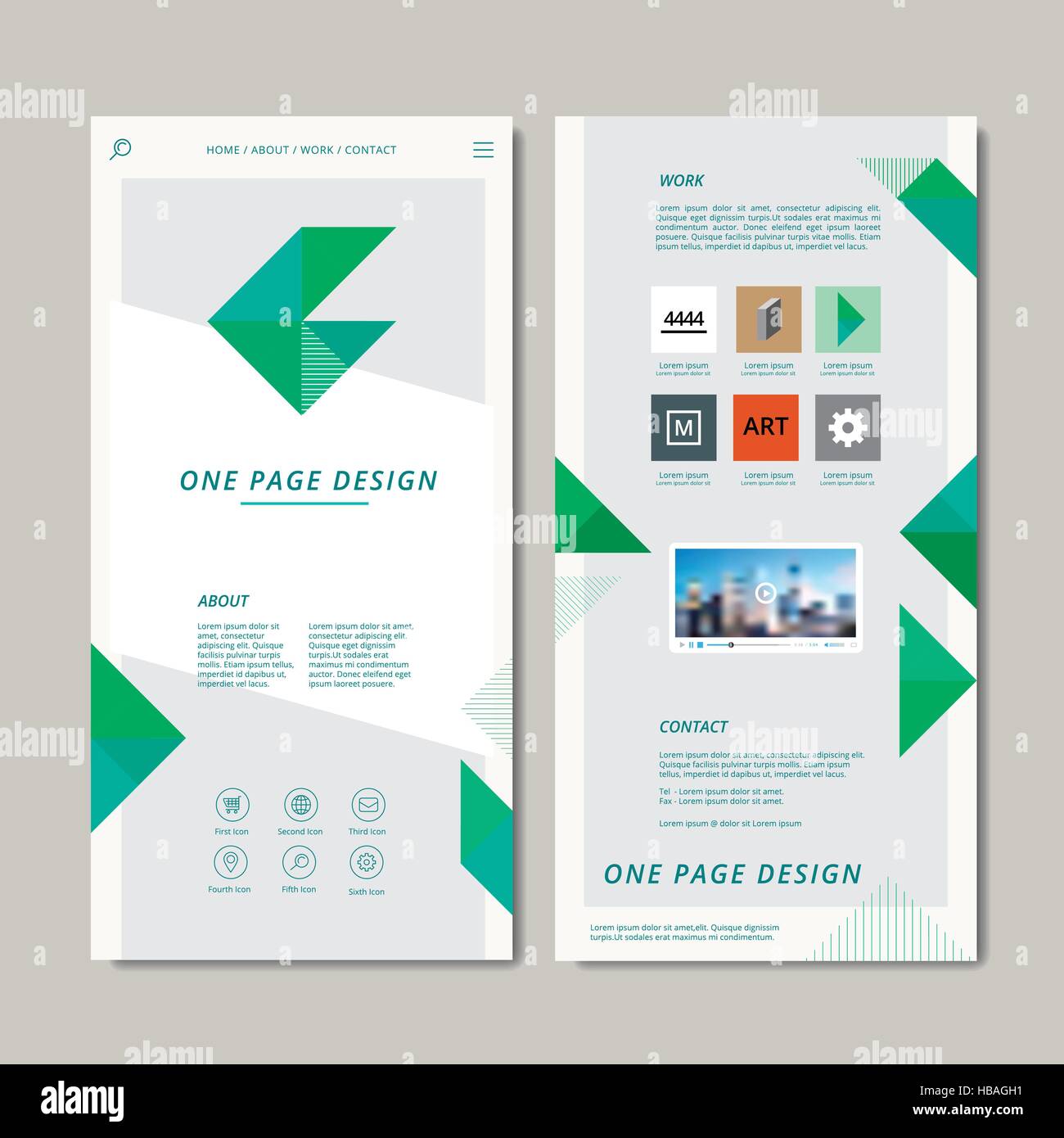 modern one page web design with geometric elements Stock Vector Image ...