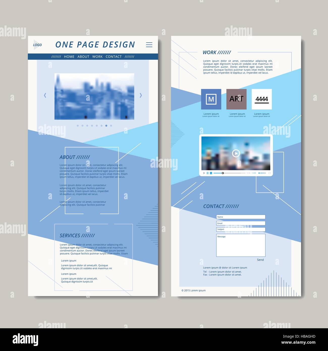 modern one page web design with geometric elements Stock Vector Image ...