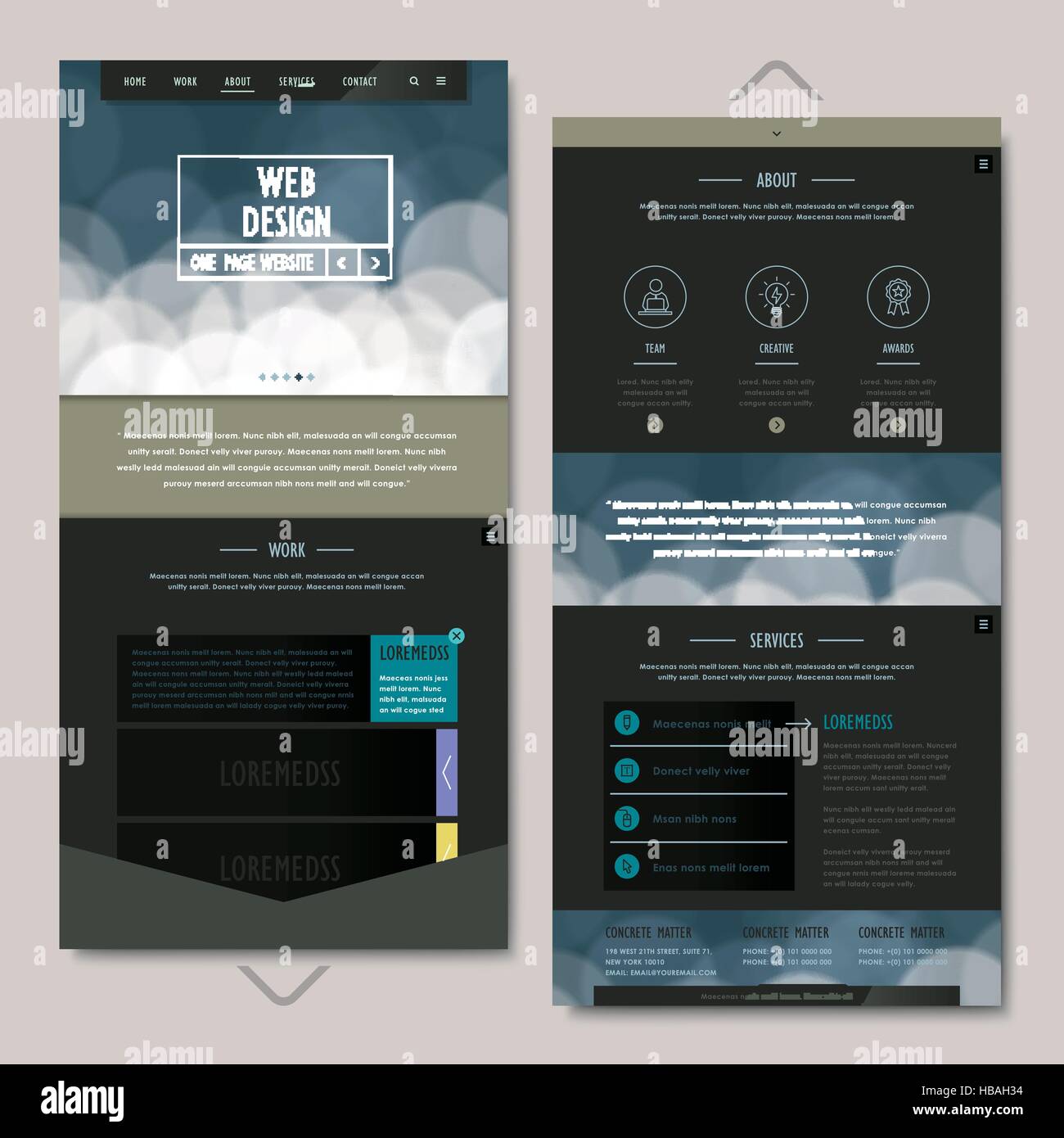 simplicity one page website template design with abstract background ...