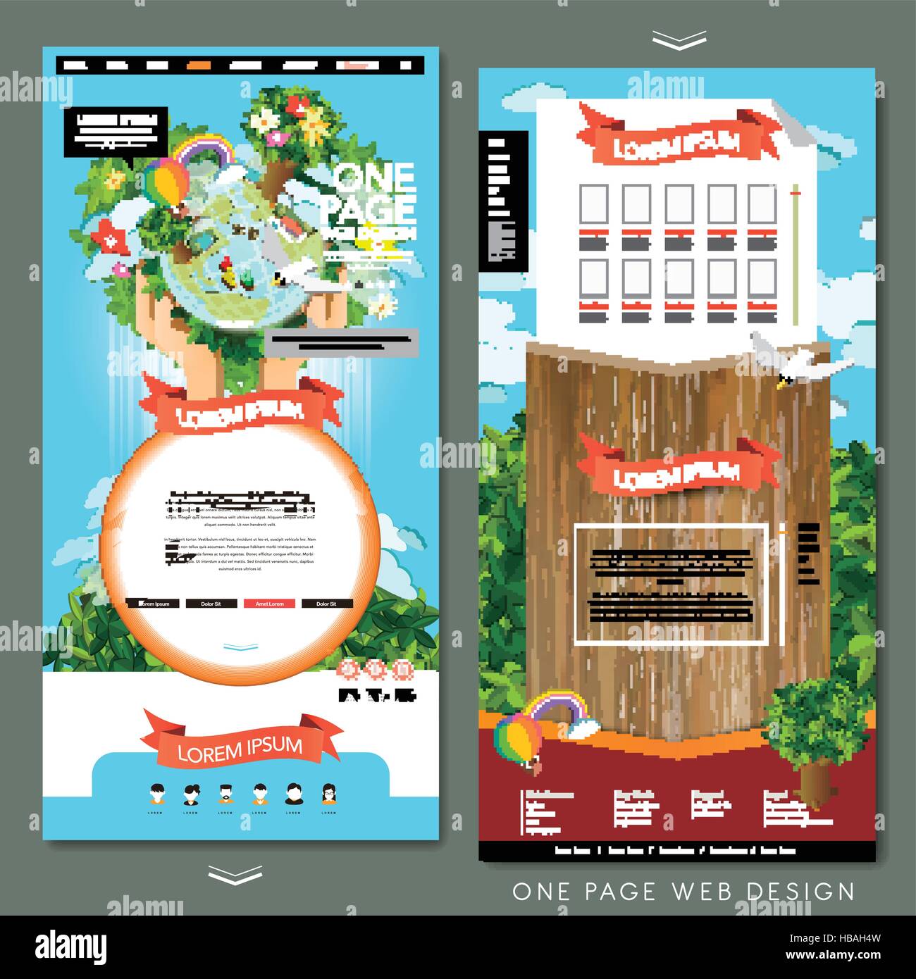 eco concept one page website template design with a hand holding earth ...