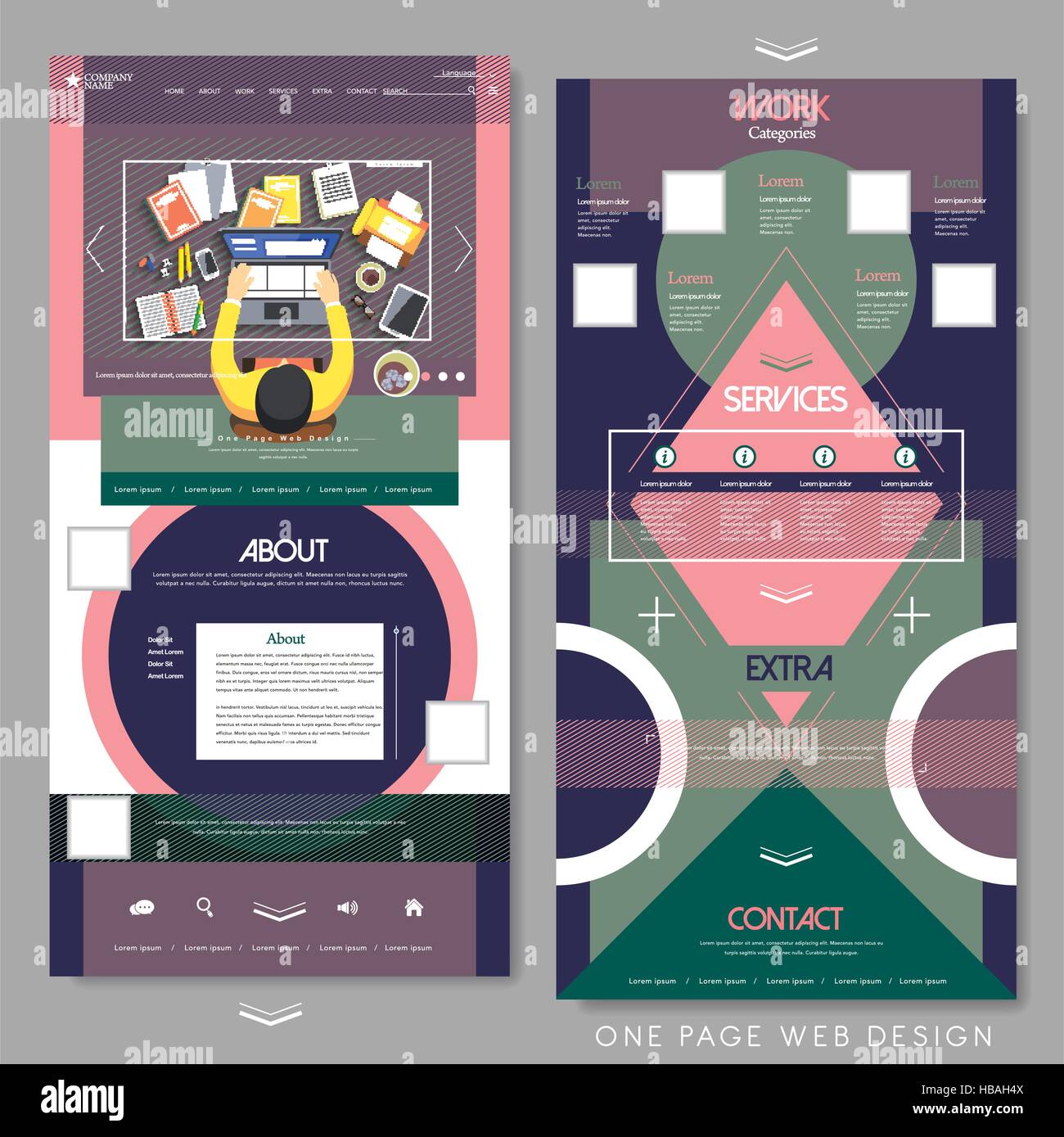 Colorful one page website template hi-res stock photography and images ...