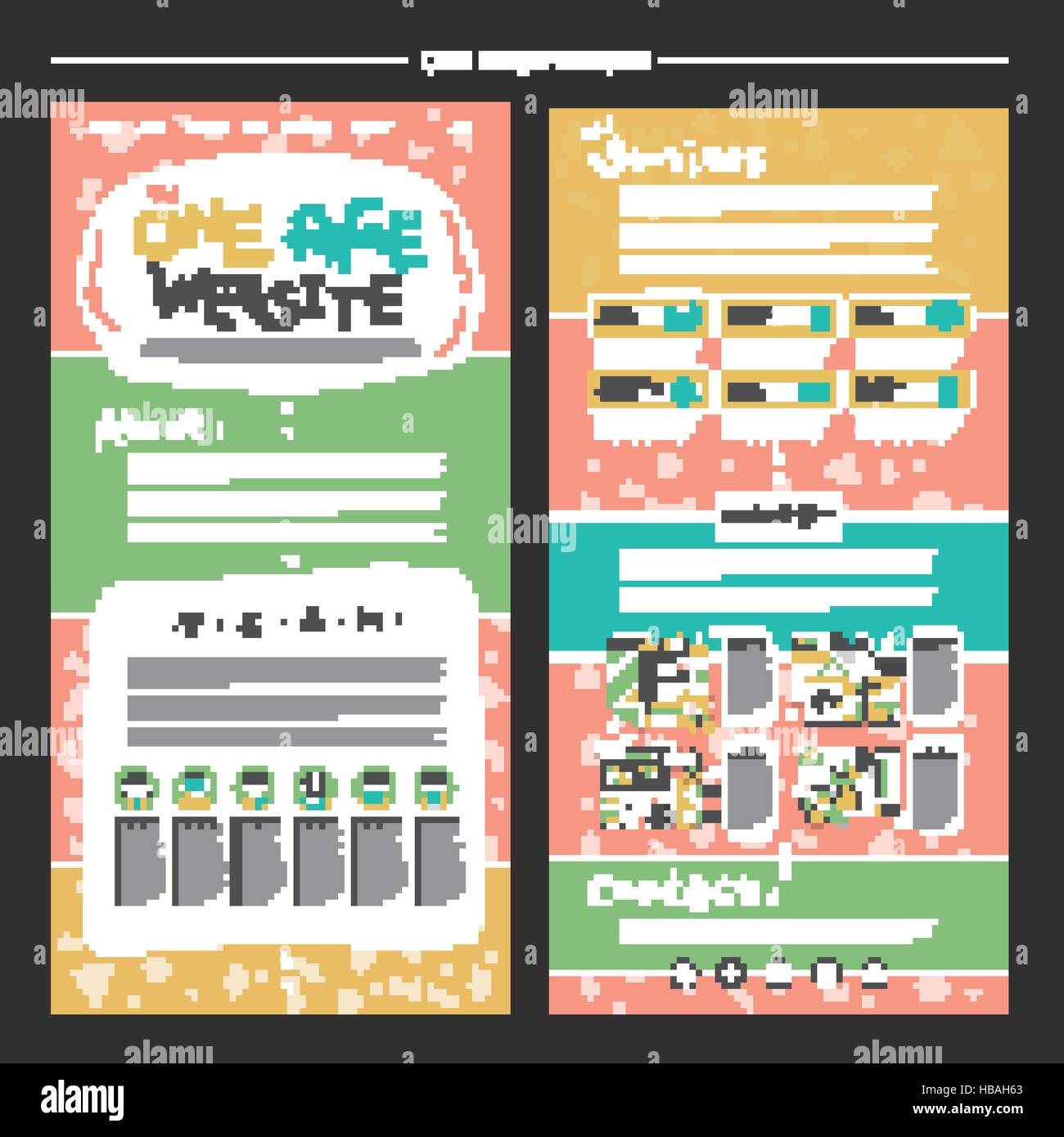 childlike one page website template design with colorful background ...