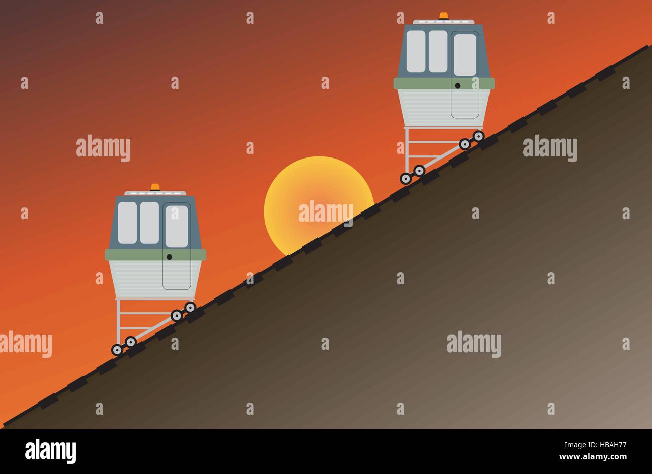 Funicular cliff railway Stock Vector Images - Alamy