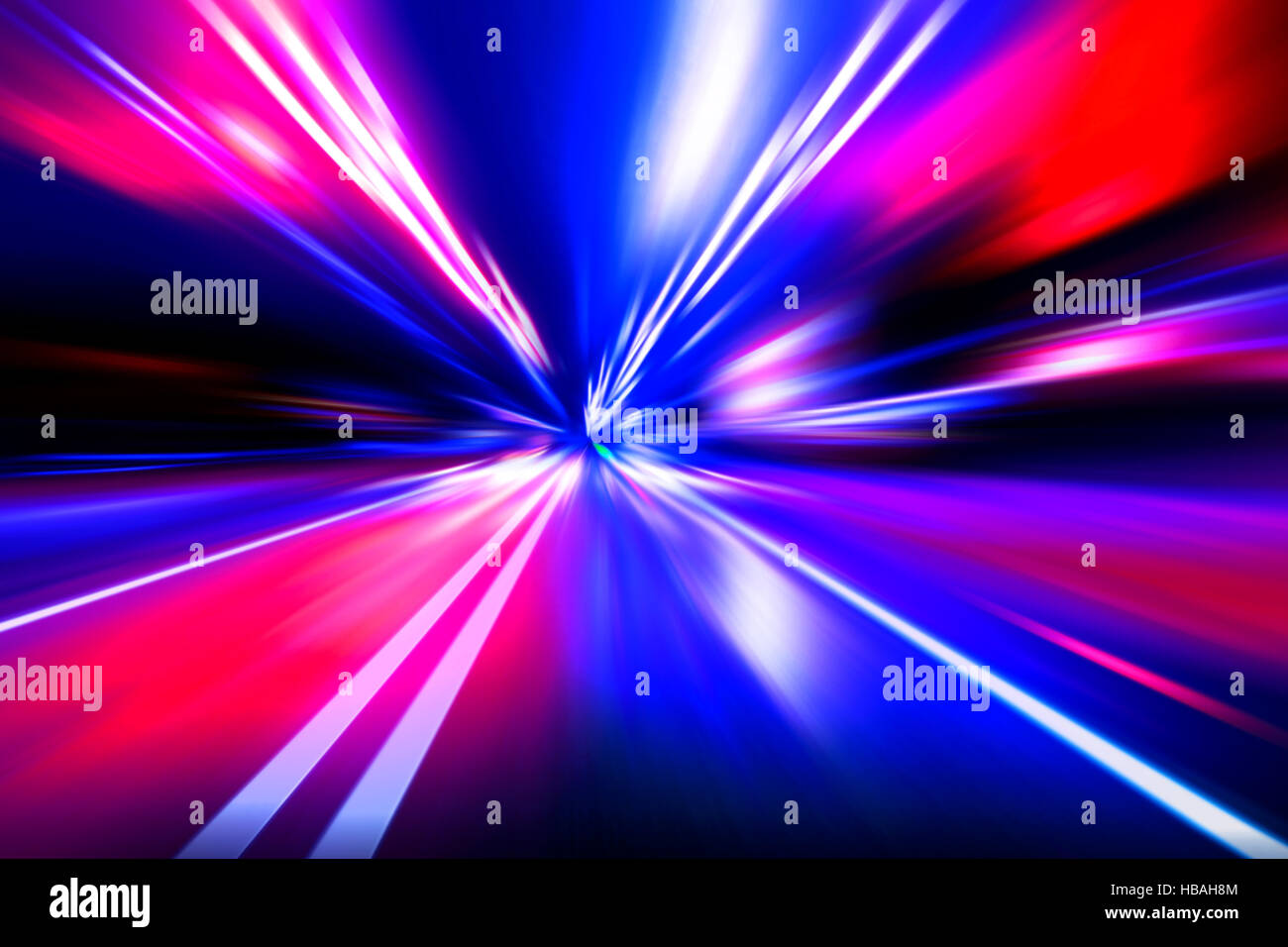 red blue acceleration speed motion on night road Stock Photo - Alamy