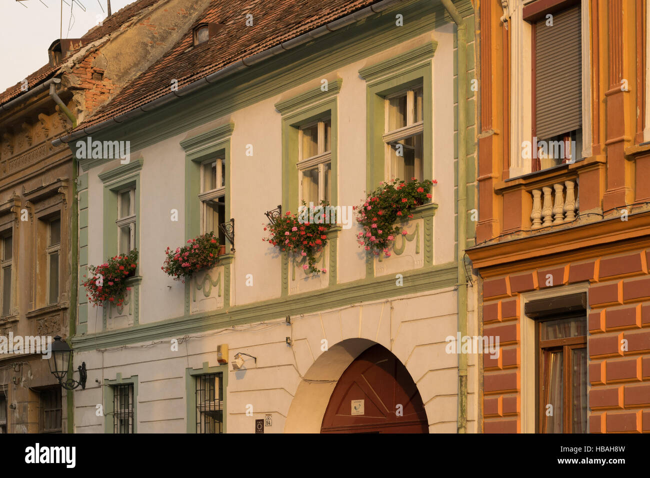 classic architectural style building in Brasov, Romania, Transylvania ...