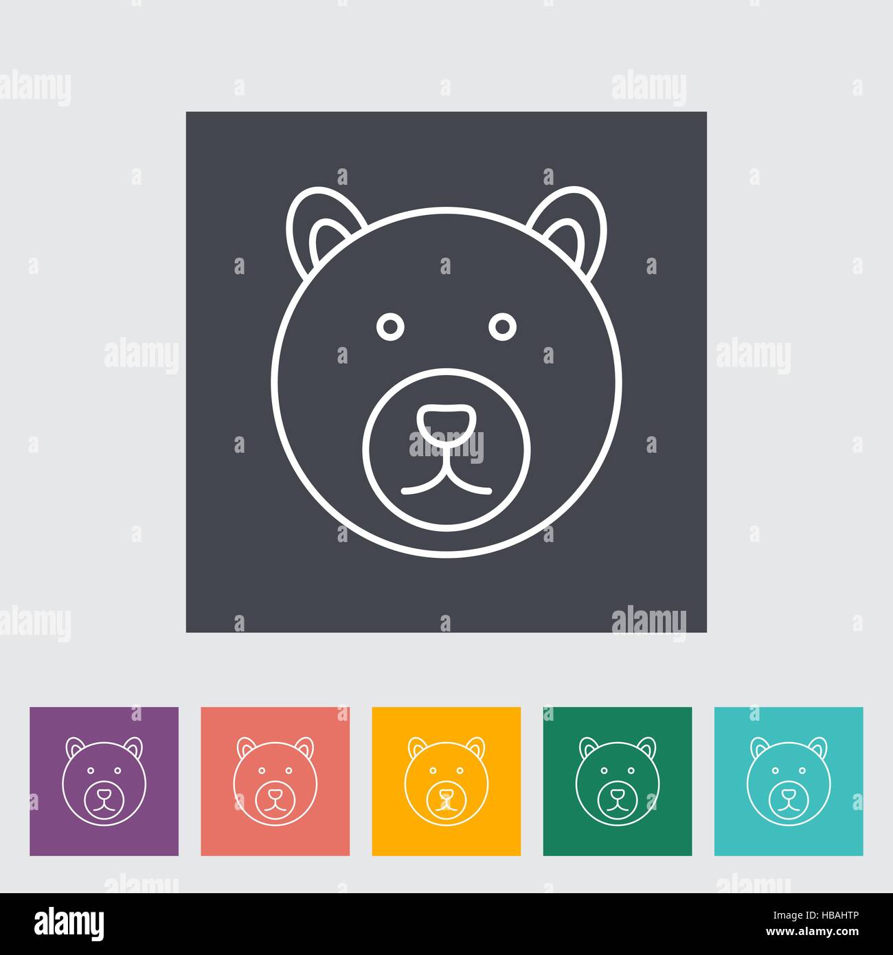 Bear outline icon on the button. Vector illustration Stock Vector Image ...