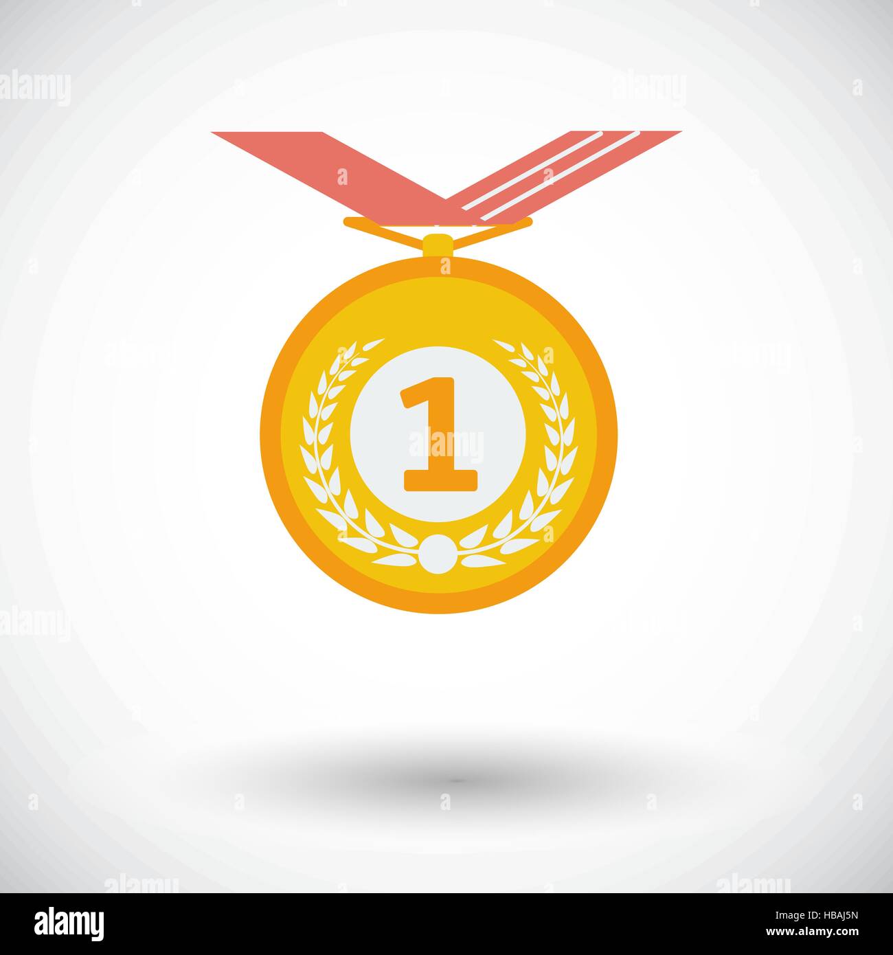Medal. Single flat icon on white background. Vector illustration Stock ...