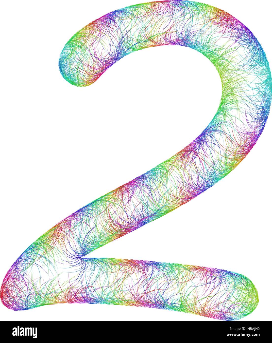 Rainbow sketch font design - number 2 Stock Vector Image & Art - Alamy